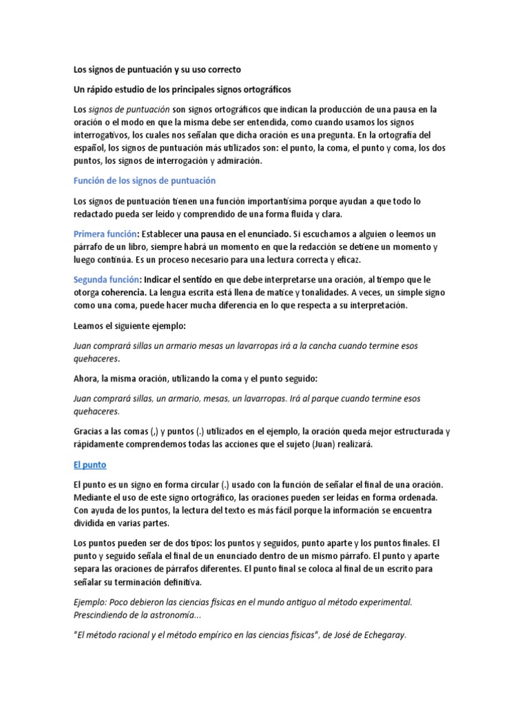 Los Signos de Puntuación y Su Uso Correcto | PDF | Coma