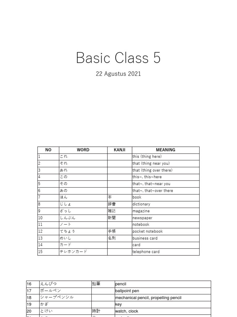 Materi Basic Class 5 | PDF