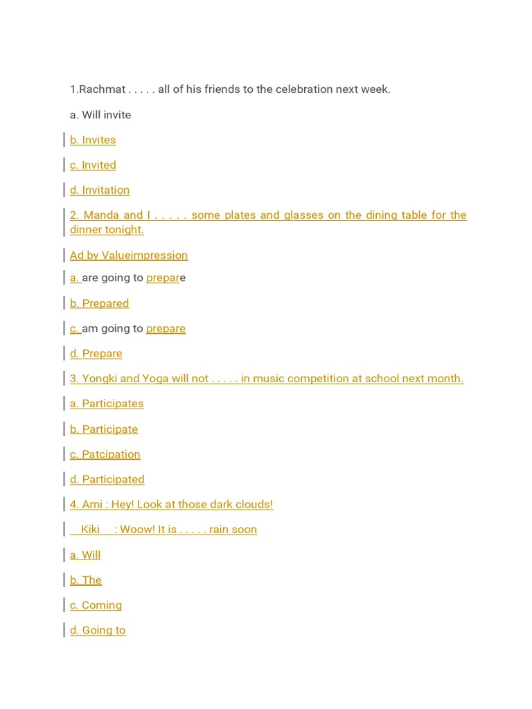 Soal Future Tense | PDF