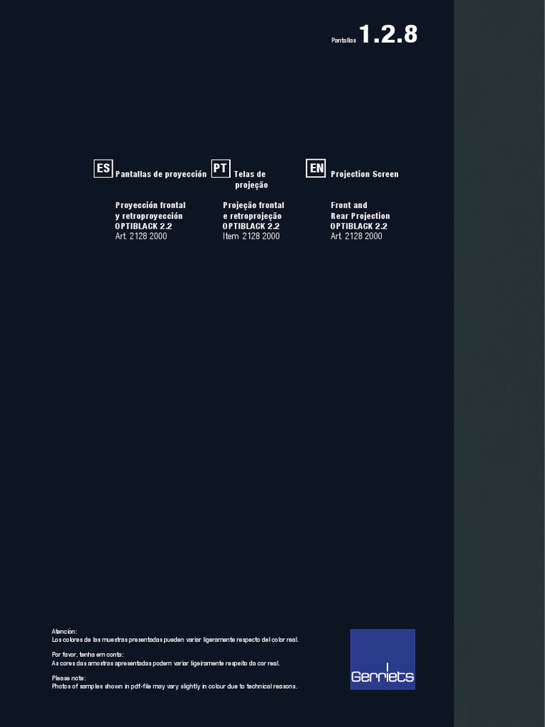 Tela de Projeção OPTIBLACK 2.2 | PDF | Metrologia