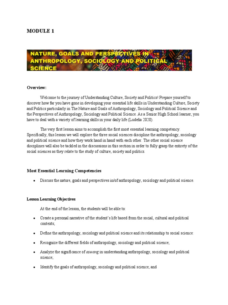 Uscp Module 1 | PDF | Anthropology | Social Sciences