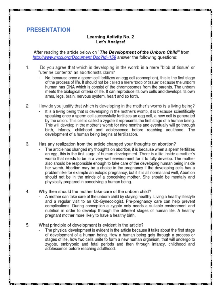 Biological Beginnings - Learning Exercises | PDF | Fertilisation ...
