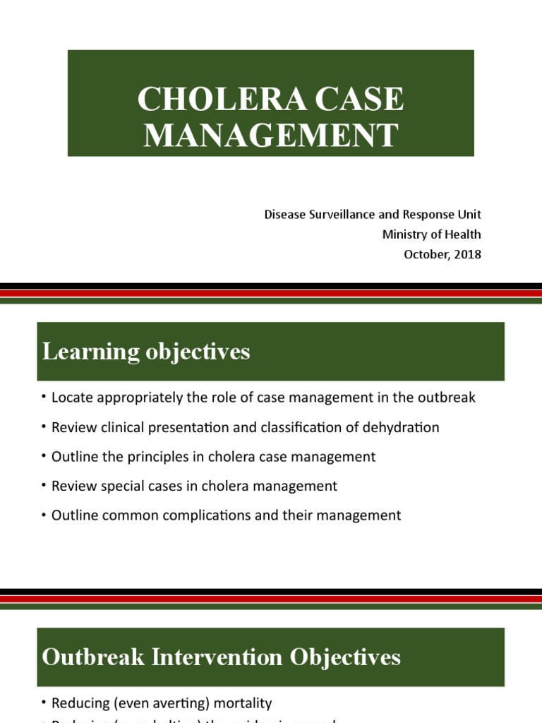 Cholera Case Management | PDF | Dehydration | Intravenous Therapy