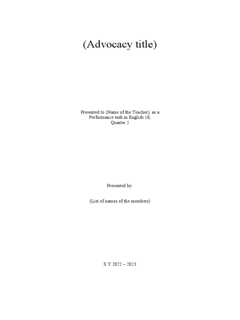 Advocacy Campaign Written Report Sheet | PDF