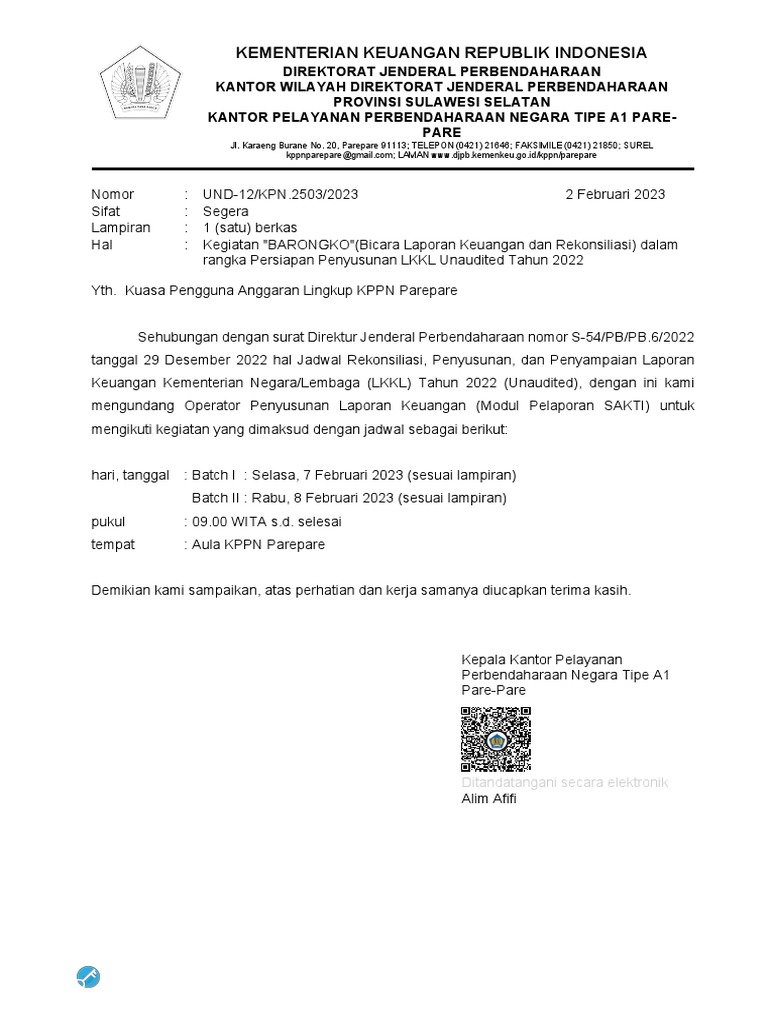 Kegiatan BARONGKOBicara Laporan Keuangan Dan Rekonsiliasi Dalam Rangka ...