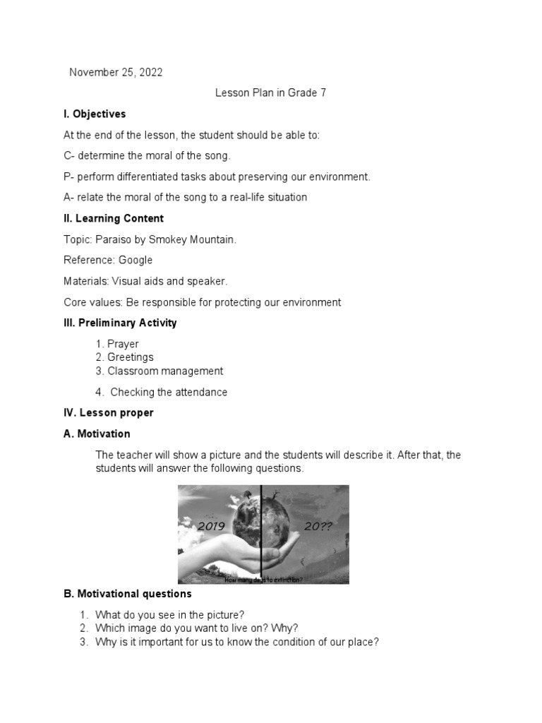 Final Demo Lesson Plan - Paraiso | PDF