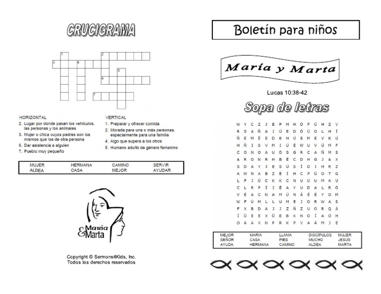 Marta y Maria Sopa de Letras | PDF