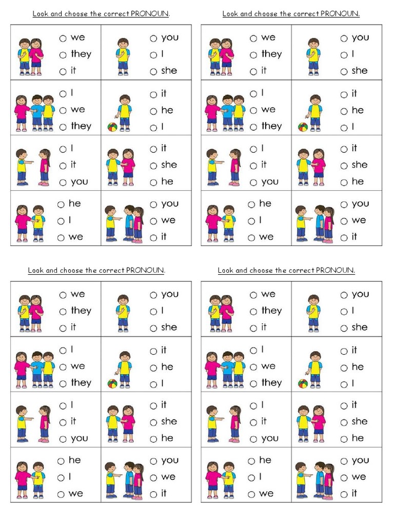 Look and Choose The Correct PRONOUN | PDF