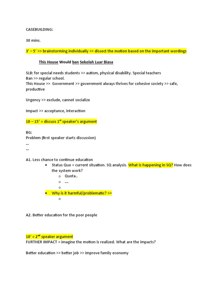 Motion - Proposal Debate | PDF | Disability | Social Stigma