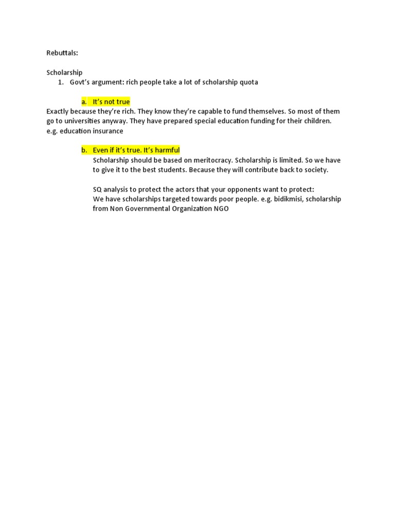 Rebuttals STIP | PDF