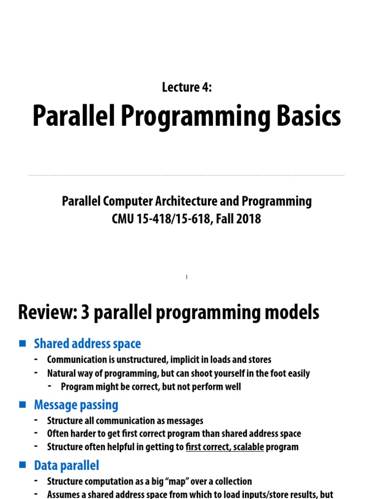 04 Progbasics | PDF | Parallel Computing | Thread (Computing)