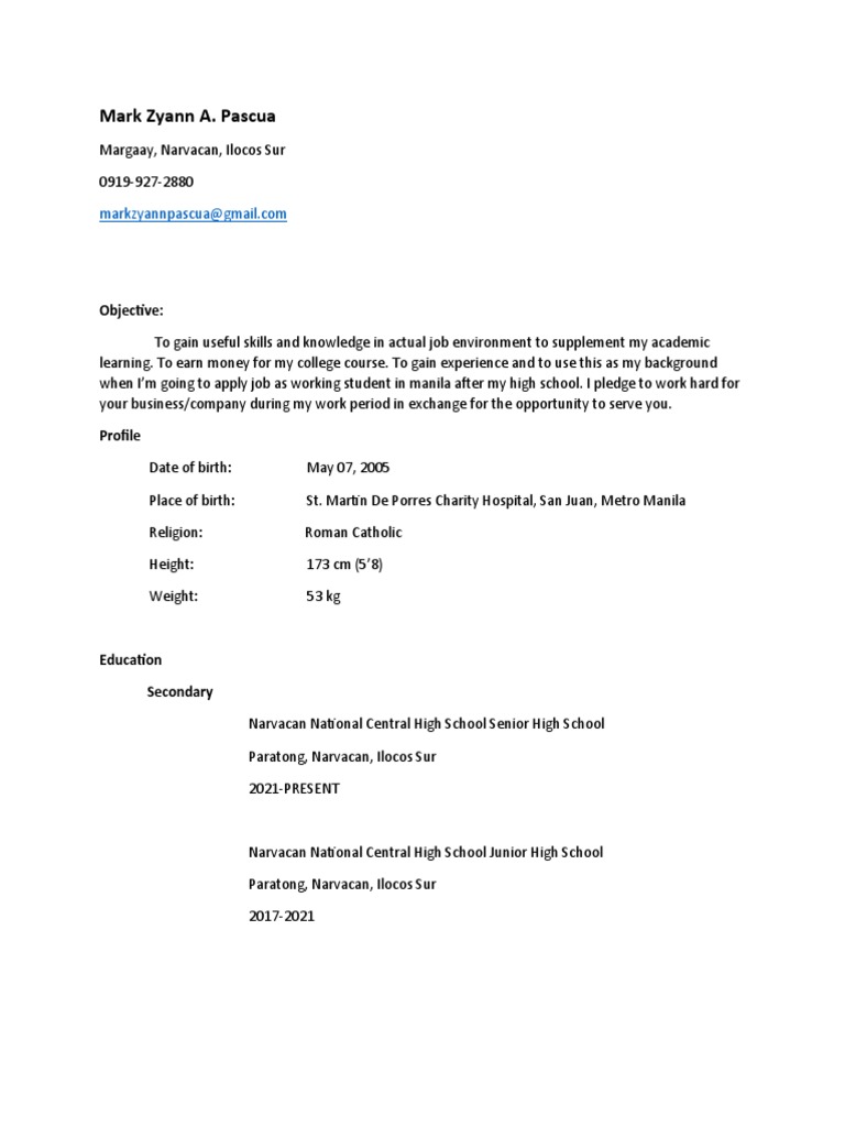 Jollibee Crew Resume for Students | PDF | Teachers | Learning