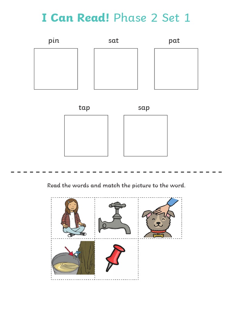 I Can Read Phase 2 Set 1 Words Activity Sheet | PDF