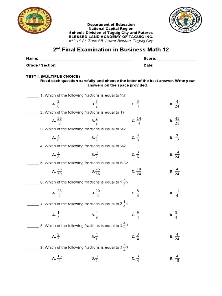 Bussiness Math | PDF | Numbers | Elementary Mathematics