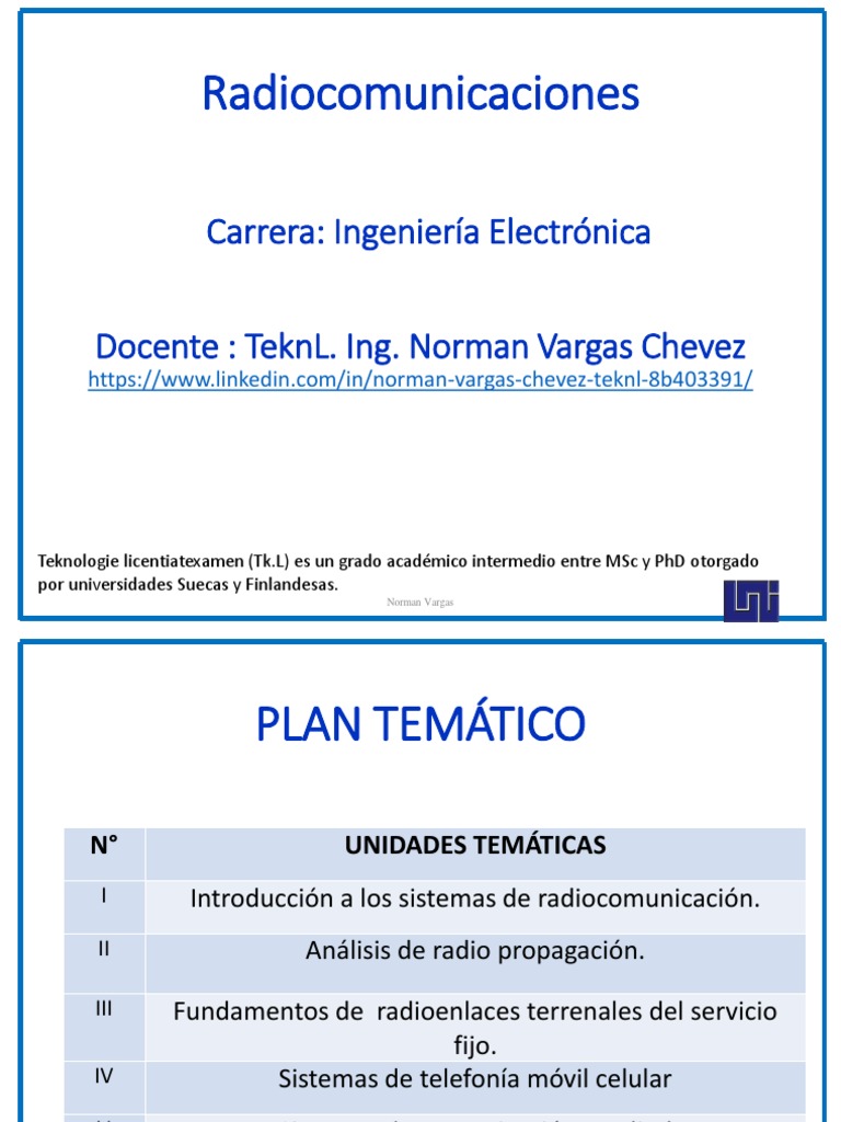 Unidad I Introducción A Los Sistemas de Radiocomunicaciones | PDF | 3 G | Inalámbrico