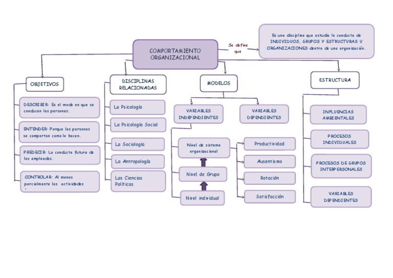 Mapa Conceptual Comportamiento Organizacional | PDF | Comportamiento | Interacciones de ...