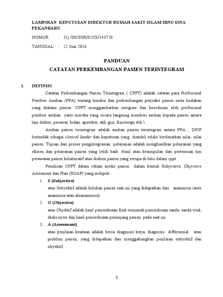 Lampiran Panduan CPPT | PDF