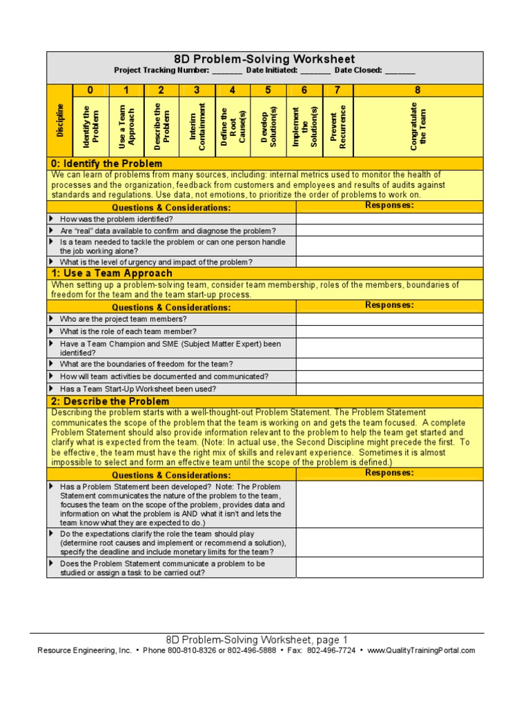 8D - Problem Solving (Quality) | Verification And Validation | Cognition