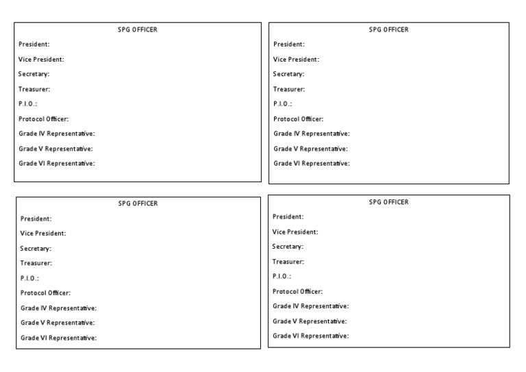 Balota Template for SPG Officers | PDF