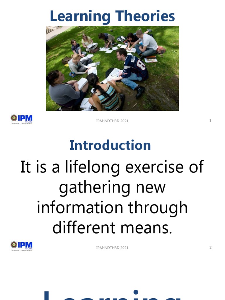 Learning Theories | PDF | Learning | Learning Theory (Education)