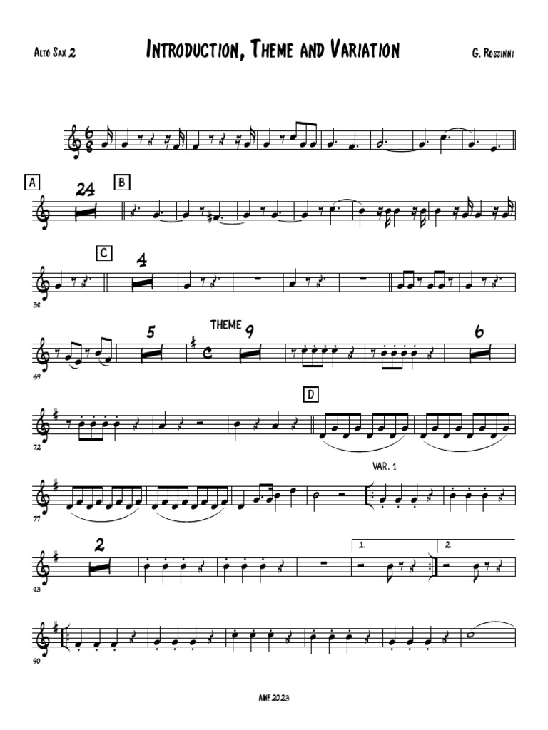 Intro, Thema & Var - Alto Sax 2 | PDF Intro, Thema & Var - Alto Sax 2 | PDF