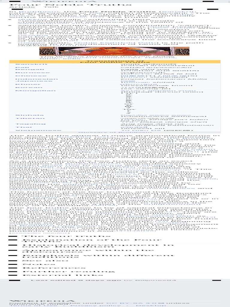 Four Noble Truths - Wikipedia | PDF | Four Noble Truths | Buddhist ...