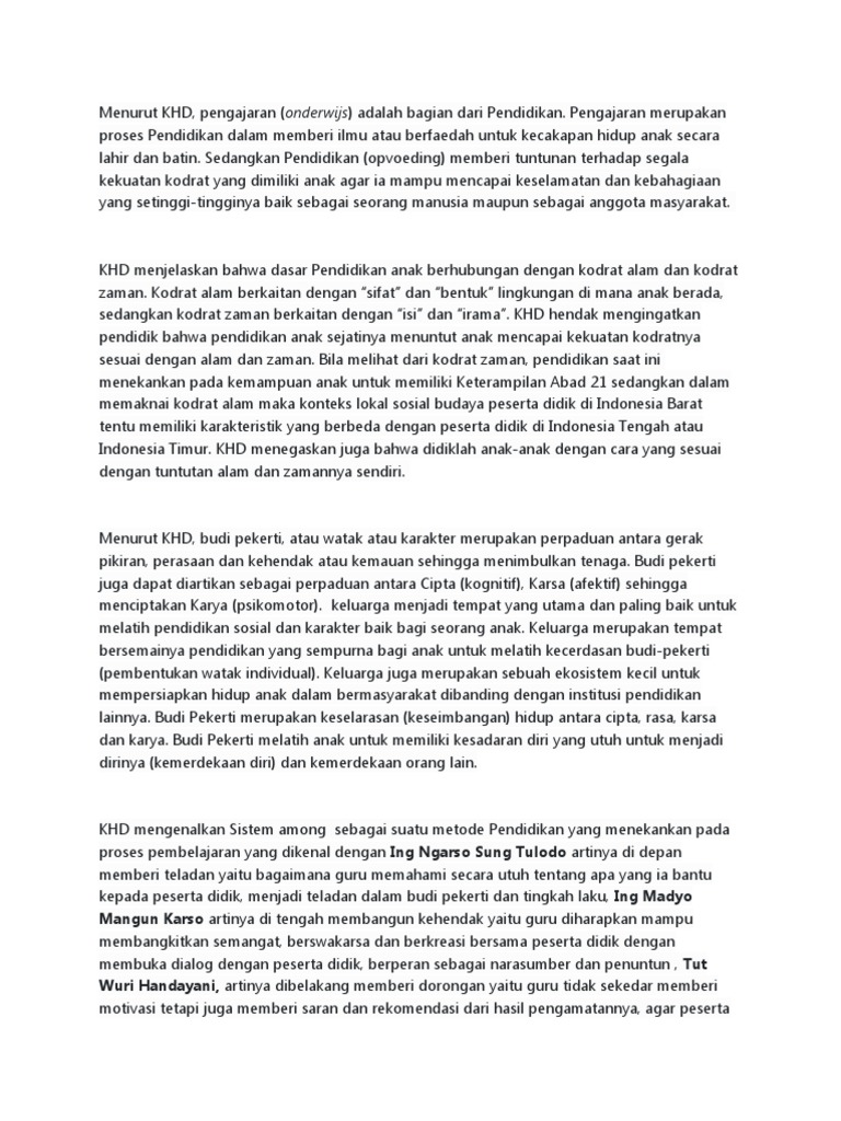 Pendidikan Berbasis Kodrat KHD | PDF