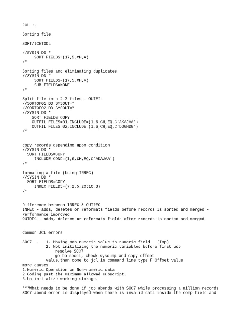 JCL Imp | PDF | System Software | Information Technology Management