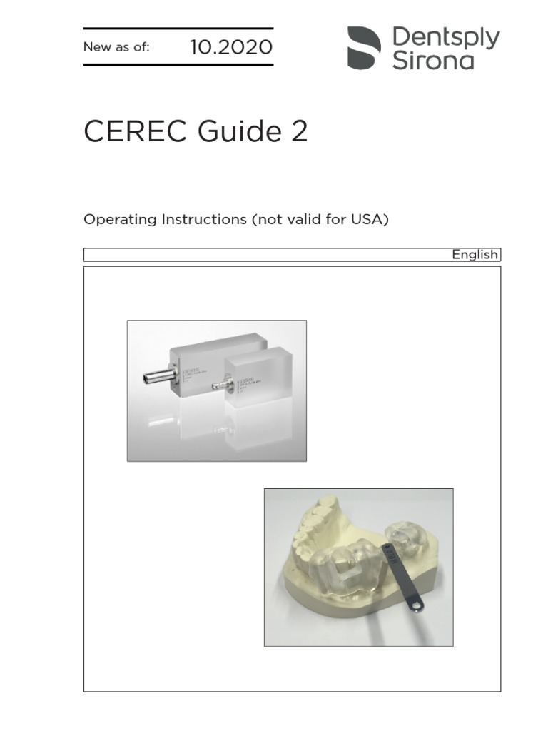 CEREC Guide 2: Operating Instructions (Not Valid For USA) | PDF ...