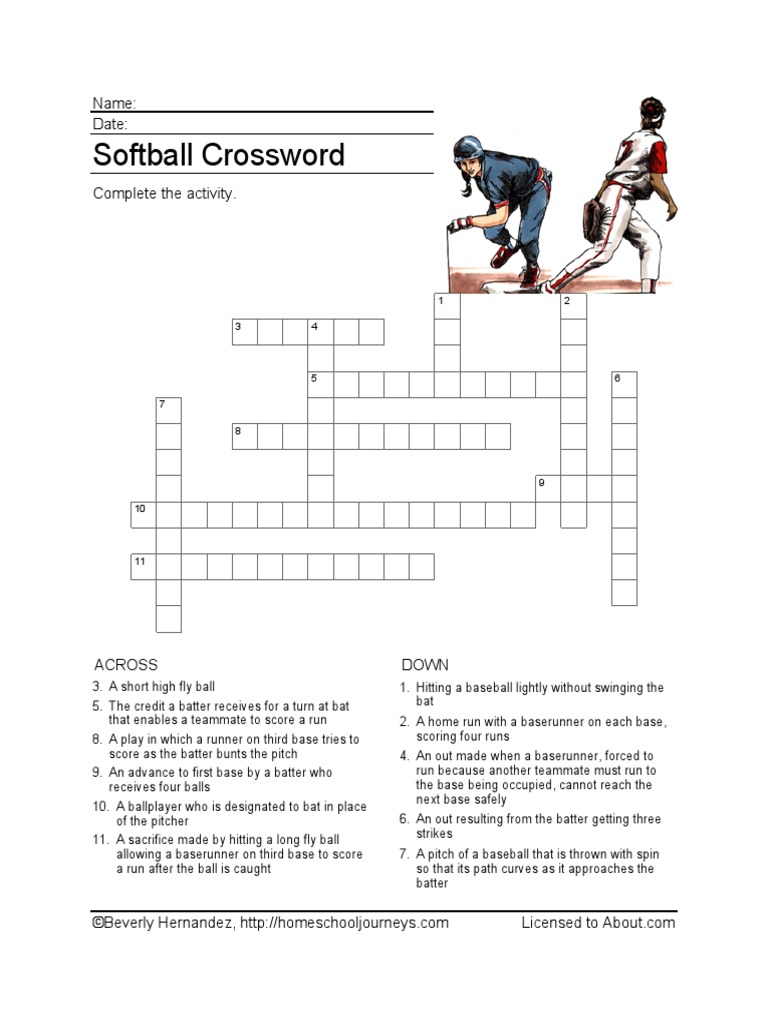 Softball Worksheet 3 | PDF