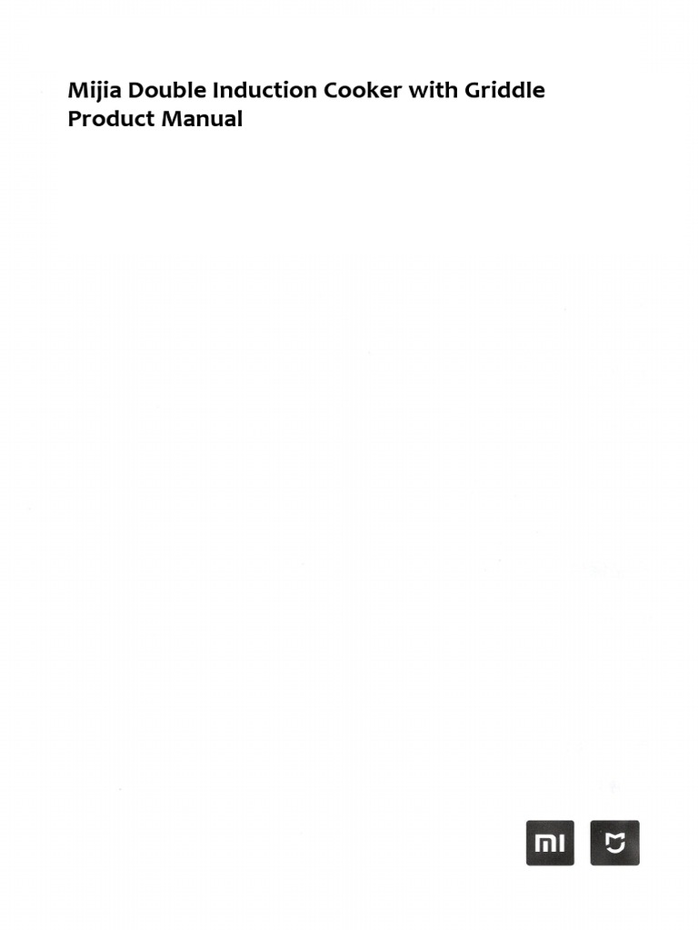 Mijia Double Induction Cooker With Griddle Product Manual | PDF | Cookware And Bakeware | Chromium