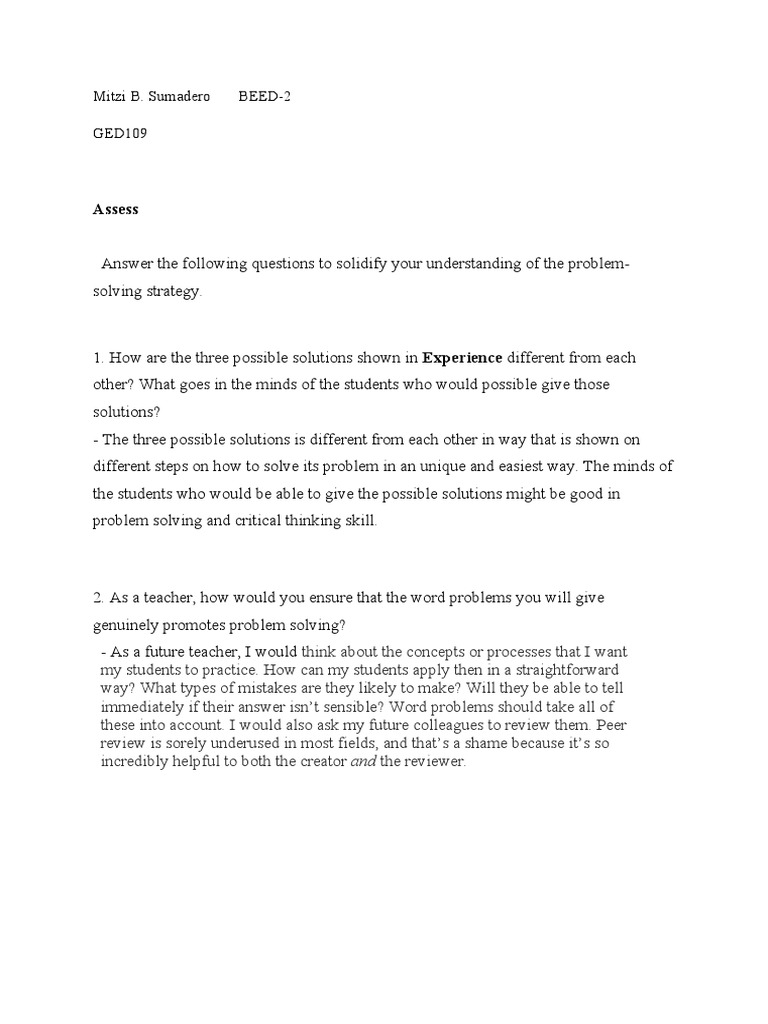 Math Activity 7 | PDF | Learning | Teachers