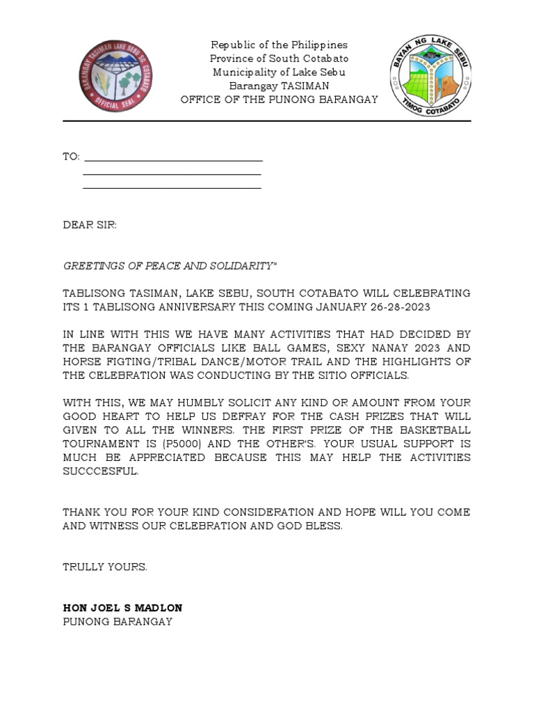 Solicitation Letter | PDF