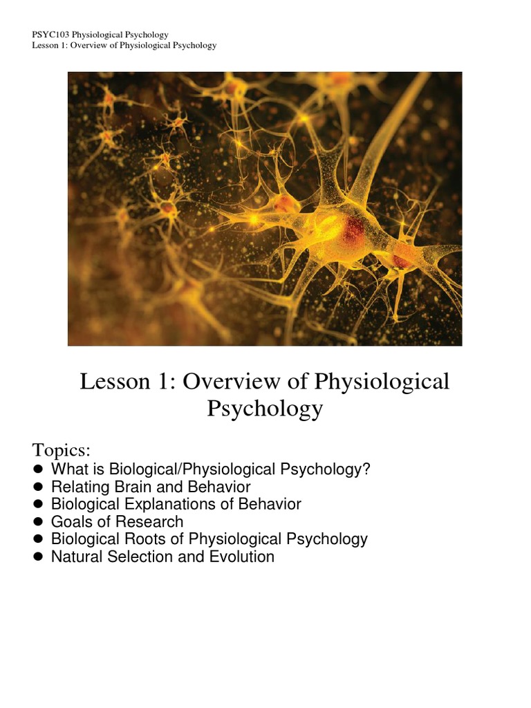Lesson 1. Overview of Physiological Psychology | PDF | Natural ...