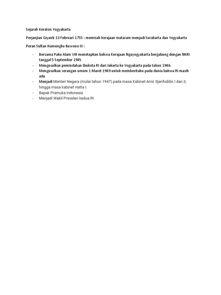 Sejarah Keraton Yogyakarta Pdf