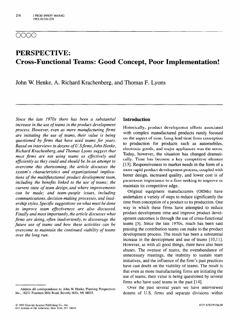 Perspective Cross Functional Teams Good | PDF | Decision Making | Marketing