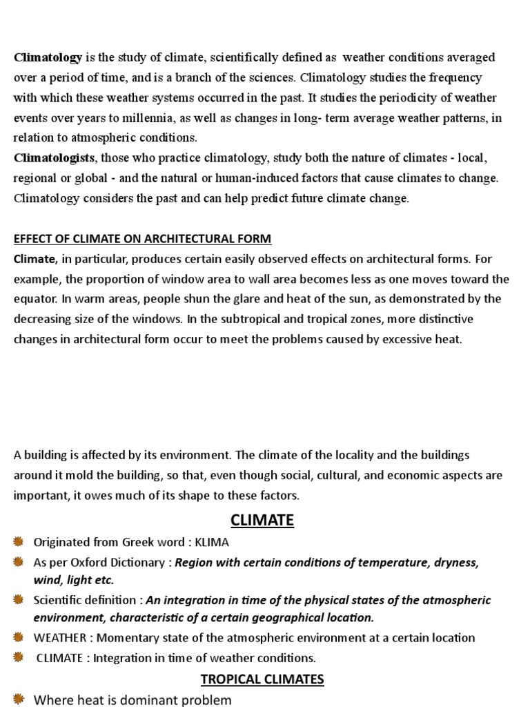 Climatic Factor For Design of Building | PDF | Climatology | Earth