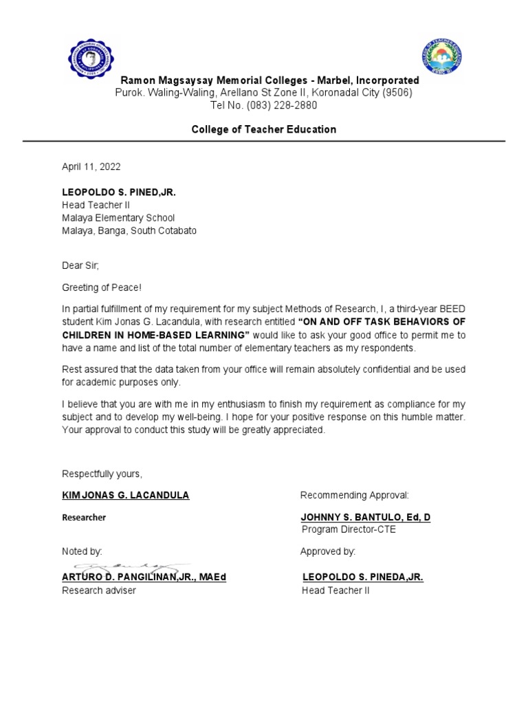 Conduct Letter | PDF