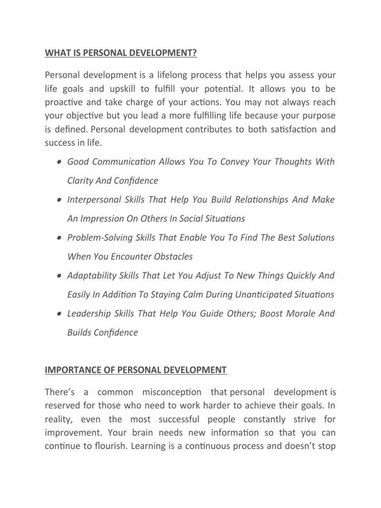 What Is Personal Development | Download Free PDF | Personal Development | Goal
