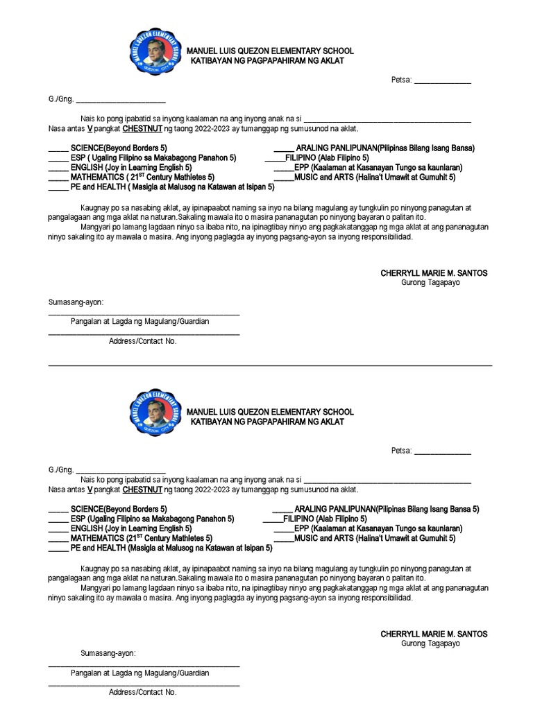 Katibayan NG Aklat | PDF