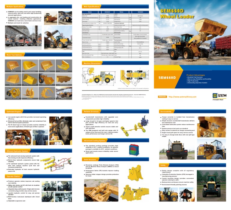 SEM660D Wheel Loader | PDF | Brake | Loader (Equipment)