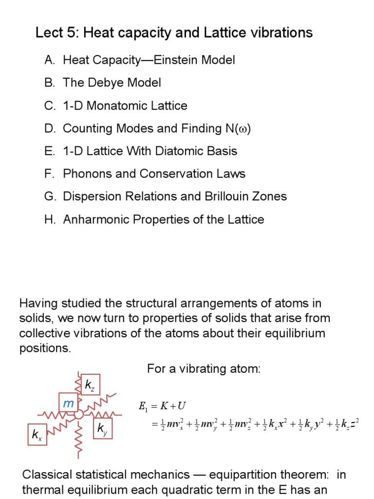 RBK Lect 5 SP Heat and Lattice Vibrations. | PDF | Phonon | Phases Of Matter