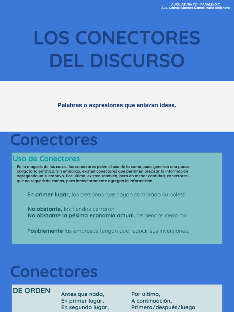 Conectores del discurso: una herramienta para enlazar ideas de manera ...