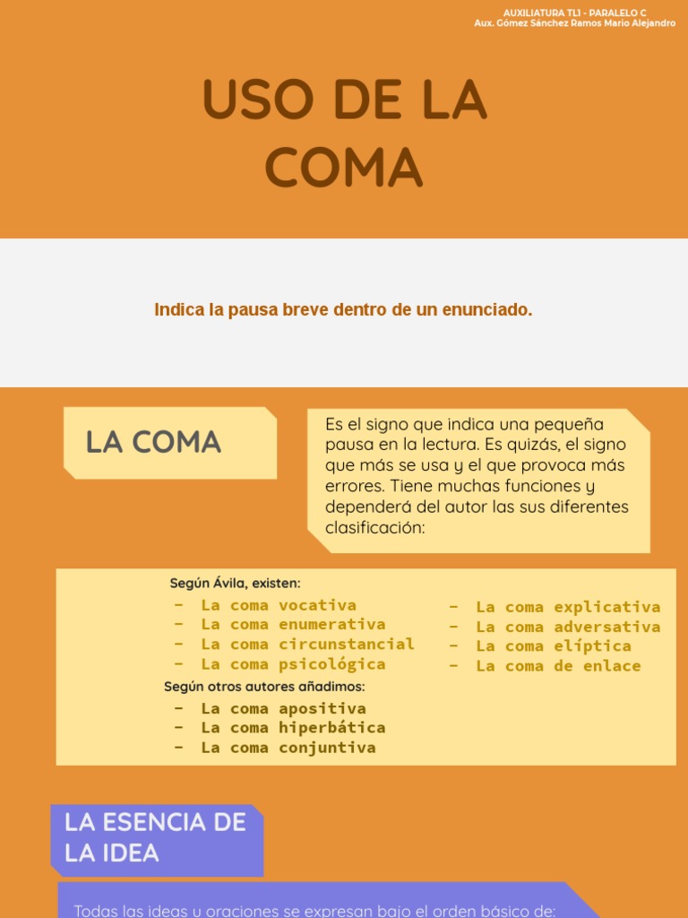 3.1. Uso de La Coma | PDF | Coma | Oración (Lingüística)