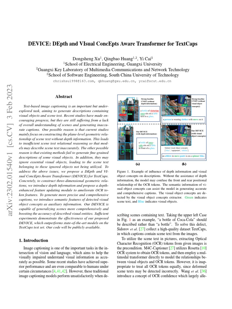 DEVICE: Depth and Visual Concepts Aware Transformer | PDF | Cognitive Science