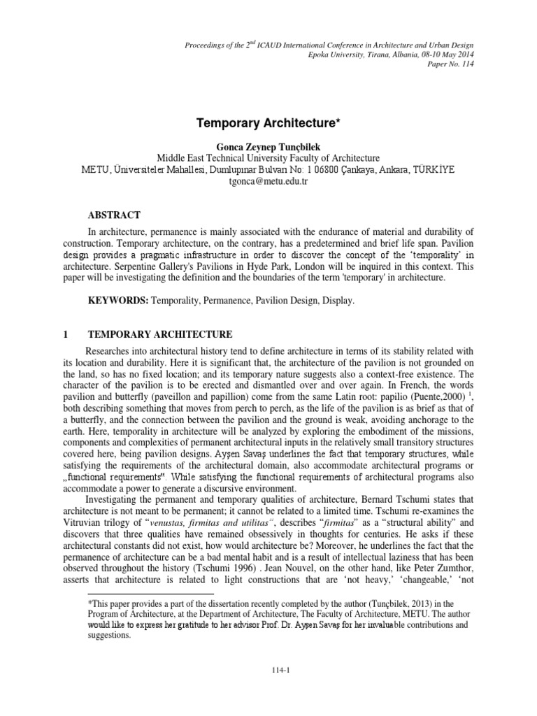 Temporary Architecture | PDF | Space | Architect