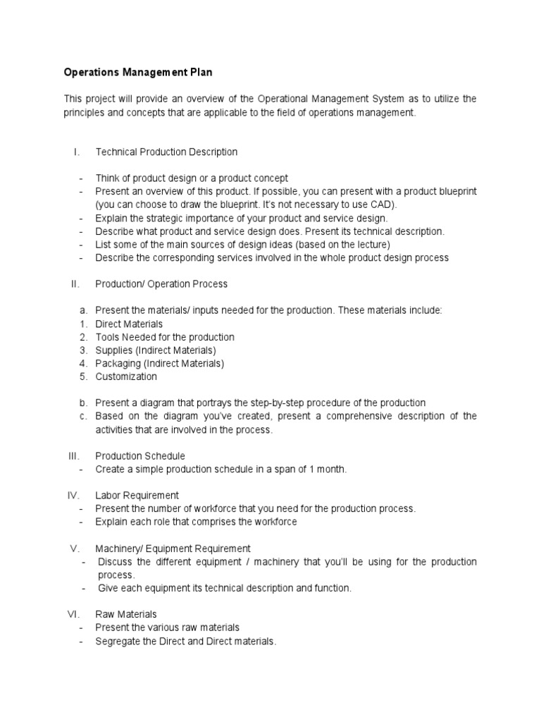 Final Project Operations Management | Download Free PDF | Operations ...