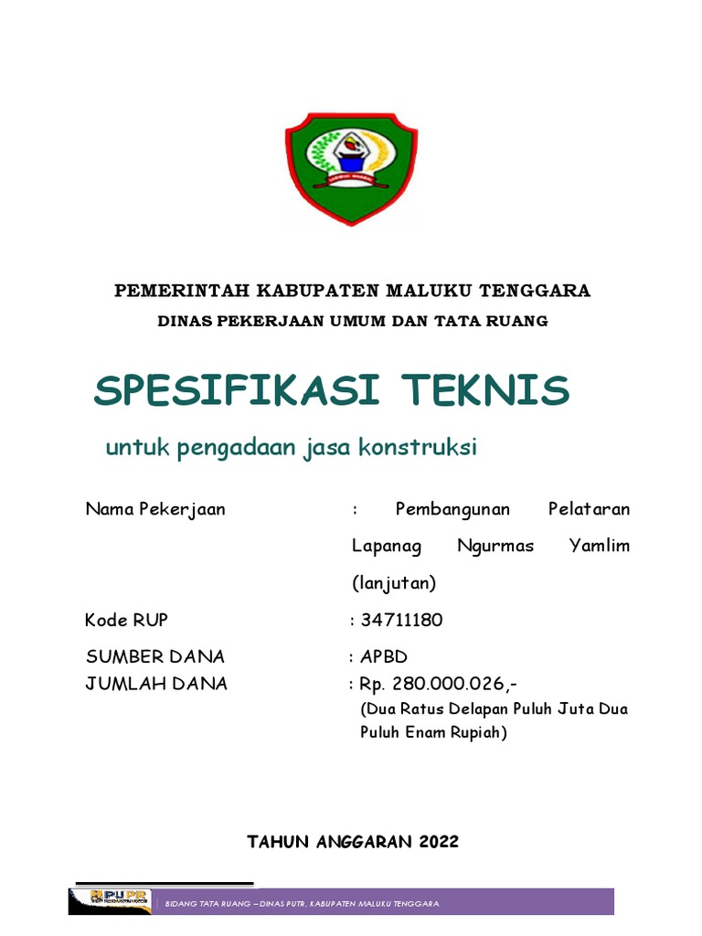 Spesifikasi Pembangunan Pelataran Ngurmas | PDF
