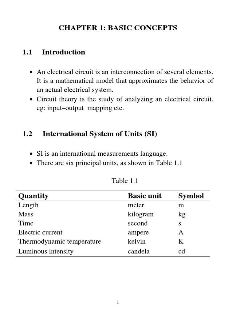 EEE105 Circuit Theory 1 - Chapter 1 Basic Concepts 2022 - 2023 | PDF ...