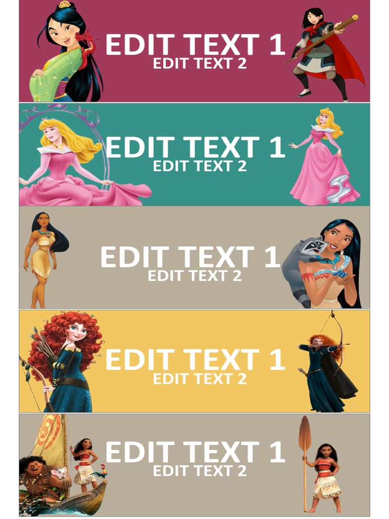 DISNEY Theme NAMEPLATE EDITABLE | PDF